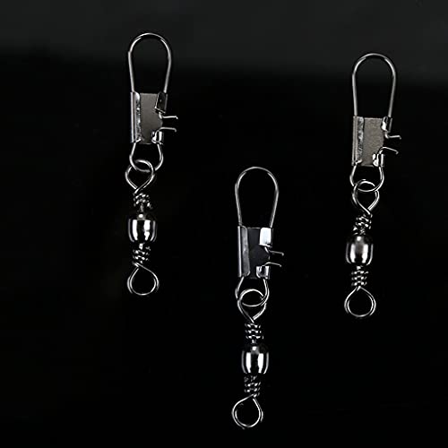 WRLRUILIAN Fishing Accessories 100 PCS Fishing Connector Connecting Rod Solid Ring Buckle Connector Clip Stainless Steel Fish Hook Interlock Fishing Tools (Size : 10#)