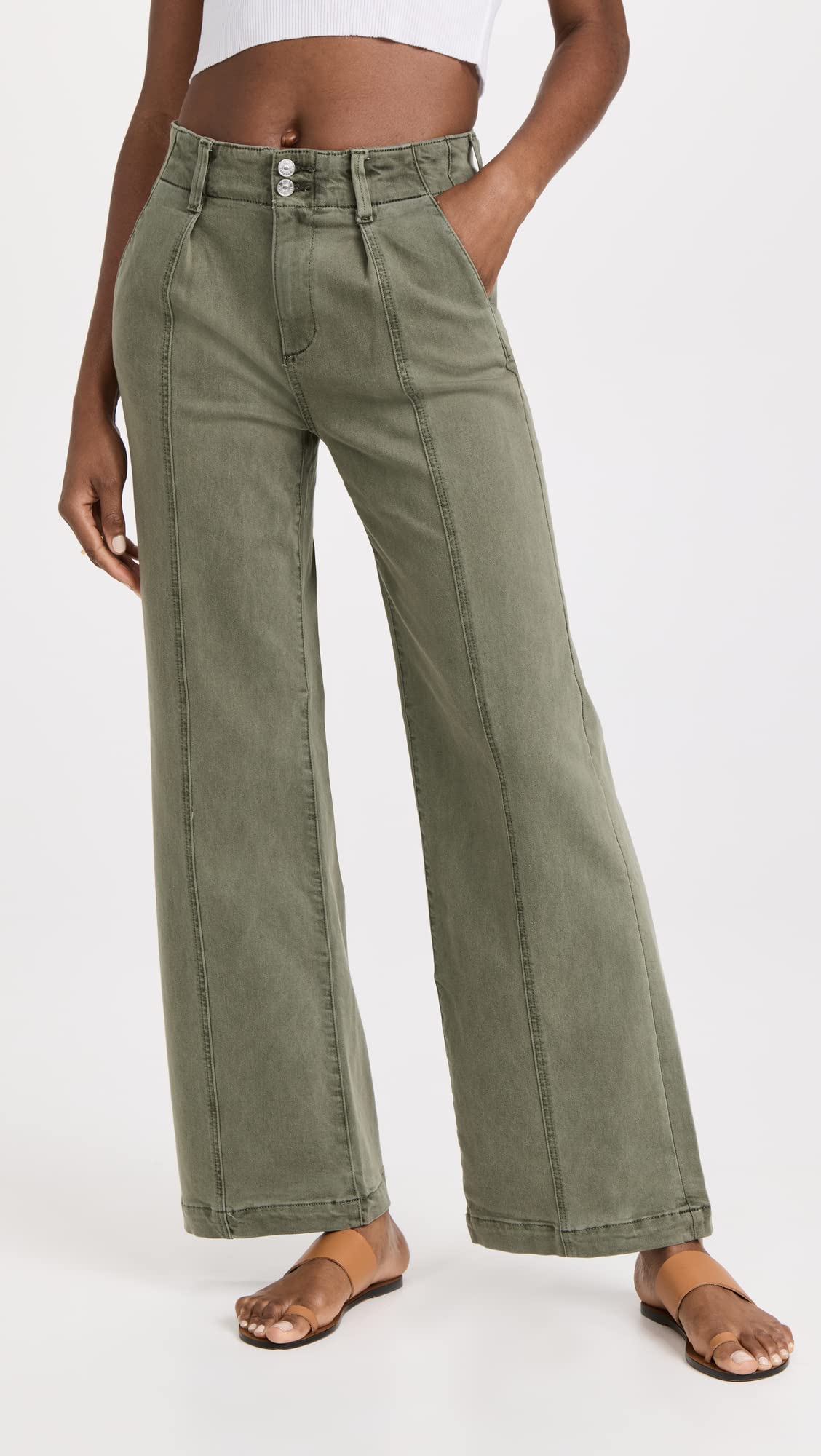 PAIGE Women's Brooklyn Jeans, Vintage Ivy Green, 28