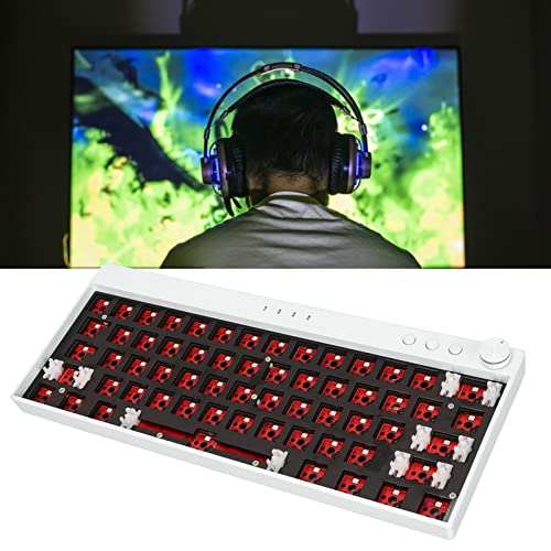 Yoidesu Mechanical Keyboard DIY Kit, 61 Keys Hot Swappable RGB Custom Mechanical Gaming Keyboard Kit, 3Pin/5Pin Switch, Wireless 2.4G/Bluetooth/Type C Wired Keyboard(White)