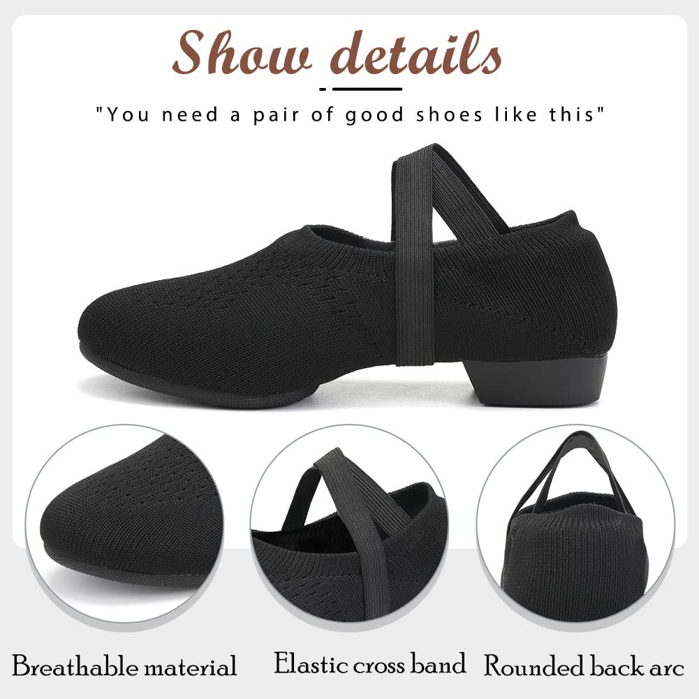 TINRYMX Womens Latin Dance SHOS Closed Toe Ballroom Salsa Tango Teaching Practice Dancing Shoes,US 7