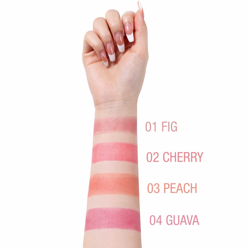 TINTARK Chubby Cream Blush Stick for Face Cheek Lip Eye, Light Translucent Color for Fair Skin, Velvet Mousse Texture, Natural Pink Magenta Peach Red Matte Makeup Blusher, Vegan Cruelty Free