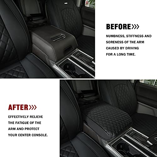 Seven Sparta Center Console Cover Only Compatible with Ford F150 2021+ Comfortable PU Leather Center Console Armrest Cushion Armrest Cover