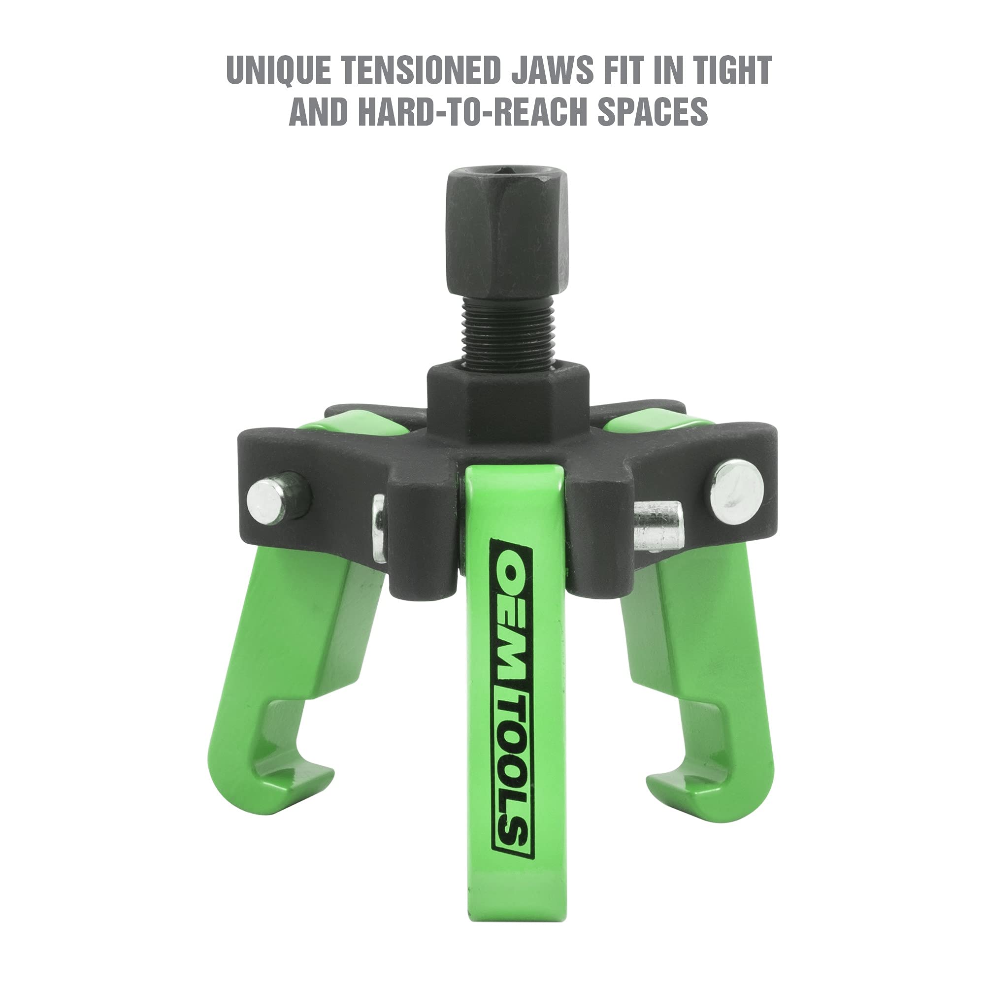 OEMTOOLS 25090 Harmonic Balancer Puller Kit, Adjustable 3-Jaw Puller Fits Most Late Model Automobiles & Trucks, Forcing Screw Fits a 3/8β Square Drive, Includes 4 Forcing Rods, 6 Piece