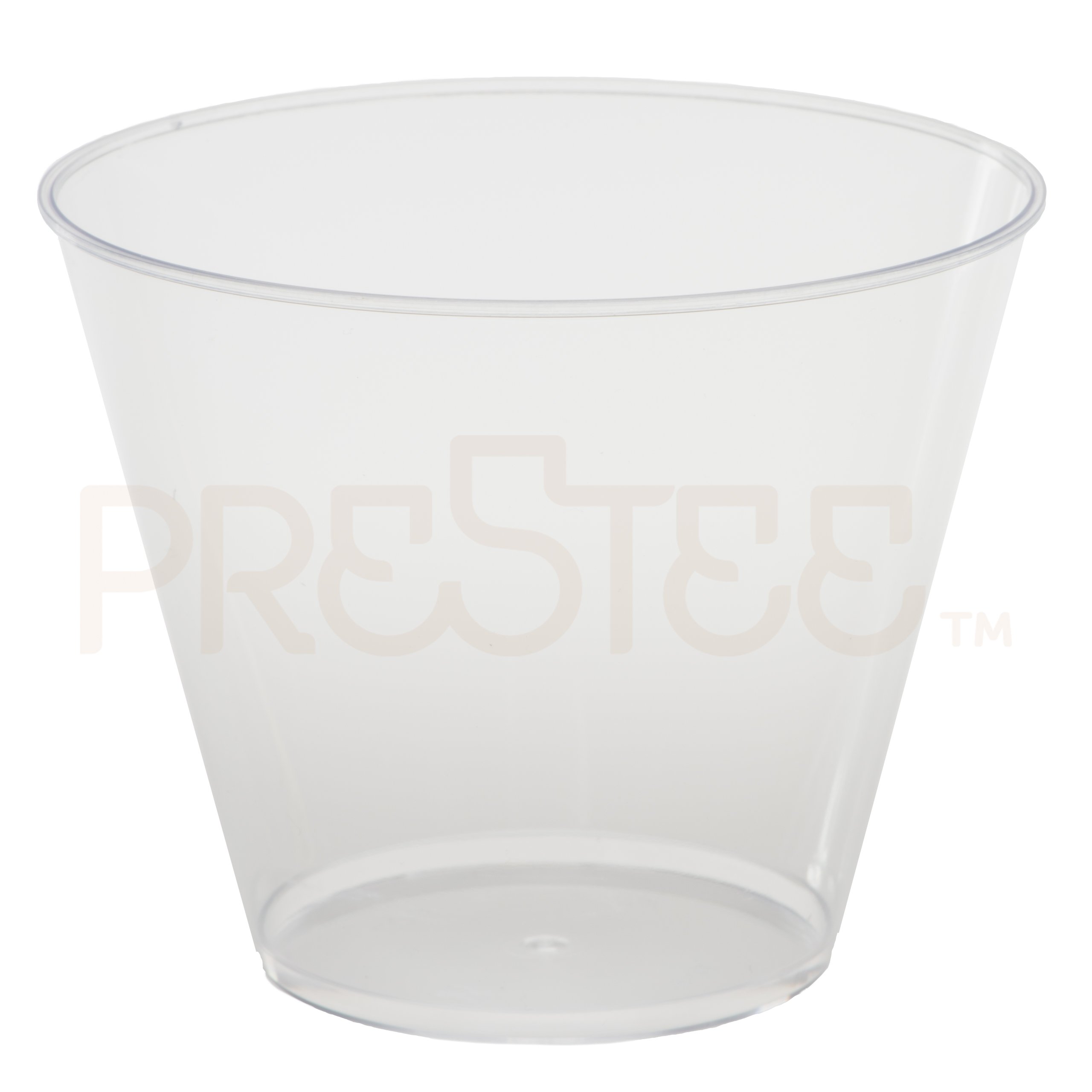 Prestee 200 Clear Plastic Cups - 9 Ounce, Hard Disposable Cups, Plastic Wine Cups, Plastic Cocktail Cups, Plastic Drinking Cups, Plastic Party Punch Cups, Party Cups, Wedding Tumblers
