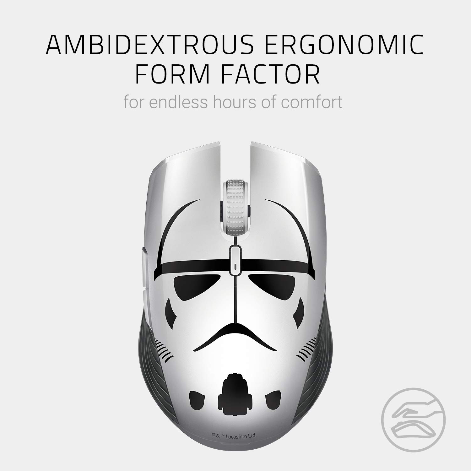 Razer Atheris Ambidextrous Wireless Mouse: 7200 DPI Optical Sensor - 350 Hr Battery Life - USB Wireless Receiver & Bluetooth Connection - Stormtrooper Limited Edition, Star Wars Limited Edition