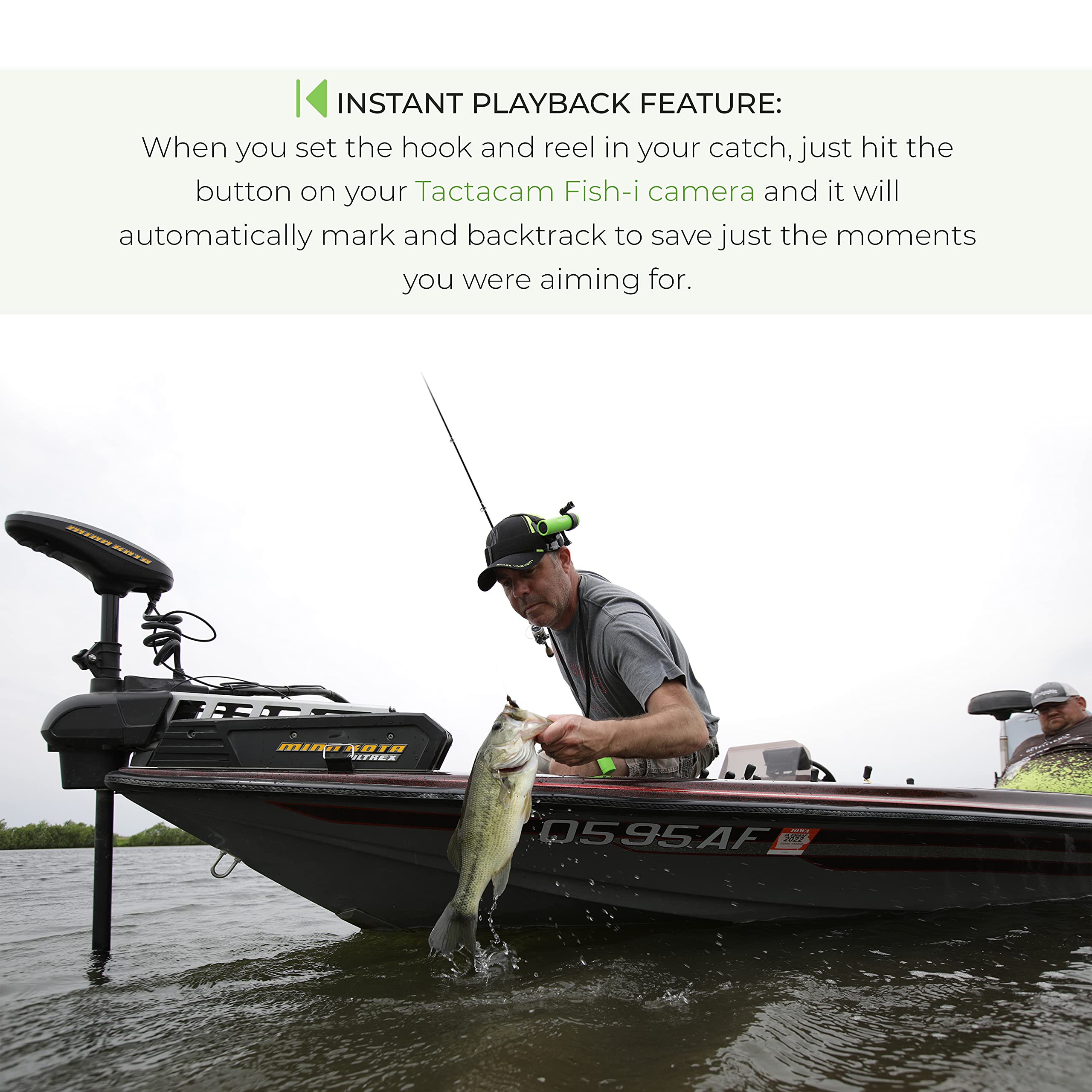 TACTACAM Fish-i Wide Lens Fishing Action Camera + Head Mount and Universal Mount Adapter