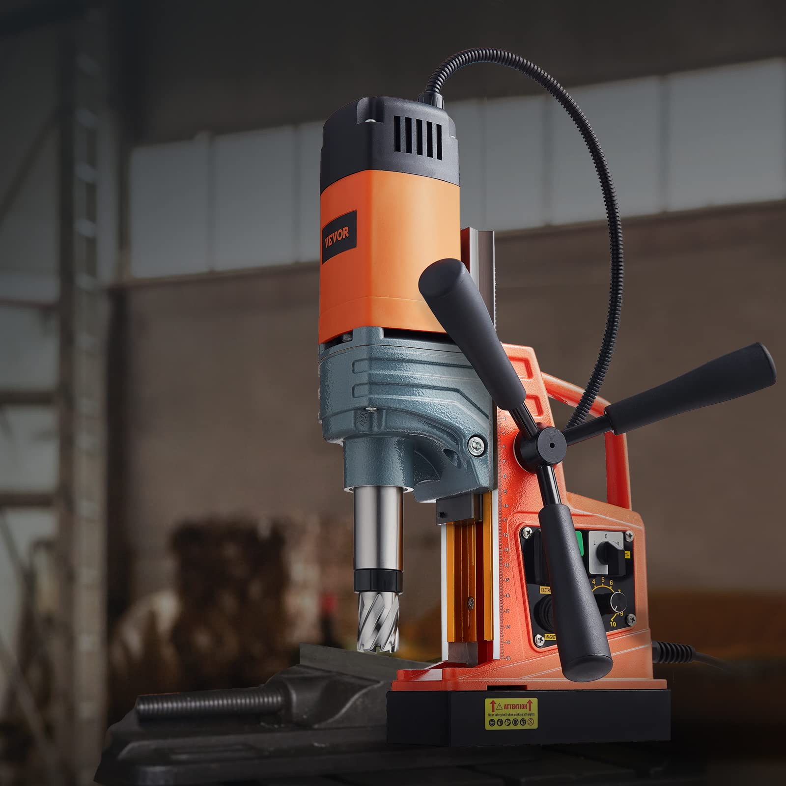 VEVOR Magnetic Drill, 1400W 2" Boring Diameter, 2922lbf/13000N Portable Electric Mag Drill Press with Variable Speed, 810 RPM Drilling Machine for any Surface Home Improvement Industry Railway