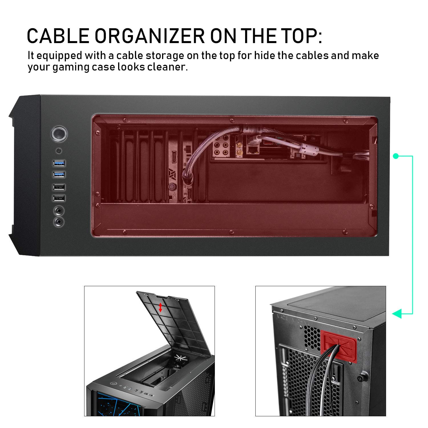 Segotep Phoenix ATX Black Mid Tower PC Gaming Computer Case USB 3.0 Type-C Ports/Graphics Card Vertical Mounting with Tempered Glass & RGB Front Panel (PC Case ONLY)