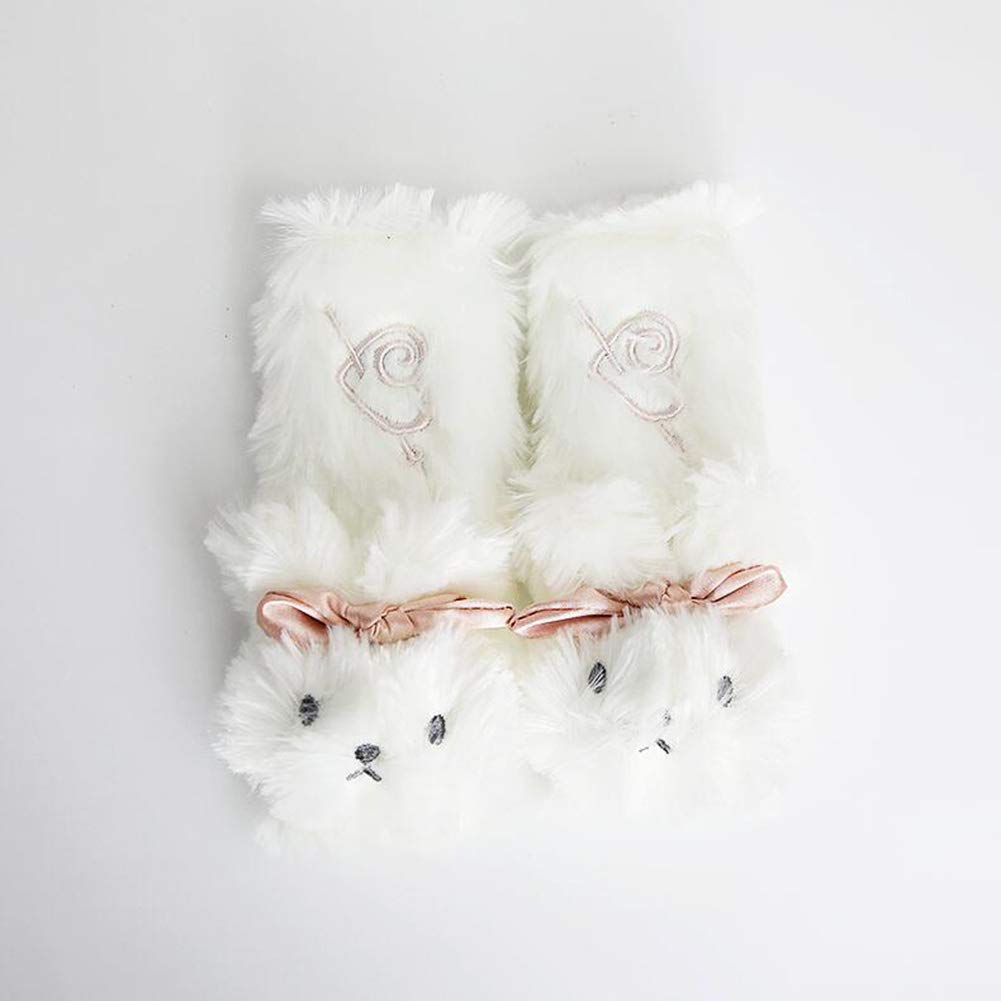 seemehappy Fluffy Cute White Bunny Neck Pillow Soft Car Headrest Pillow Cute Car Interior Accessories for Girls (Bunny Seat Belt Covers 2pcs)