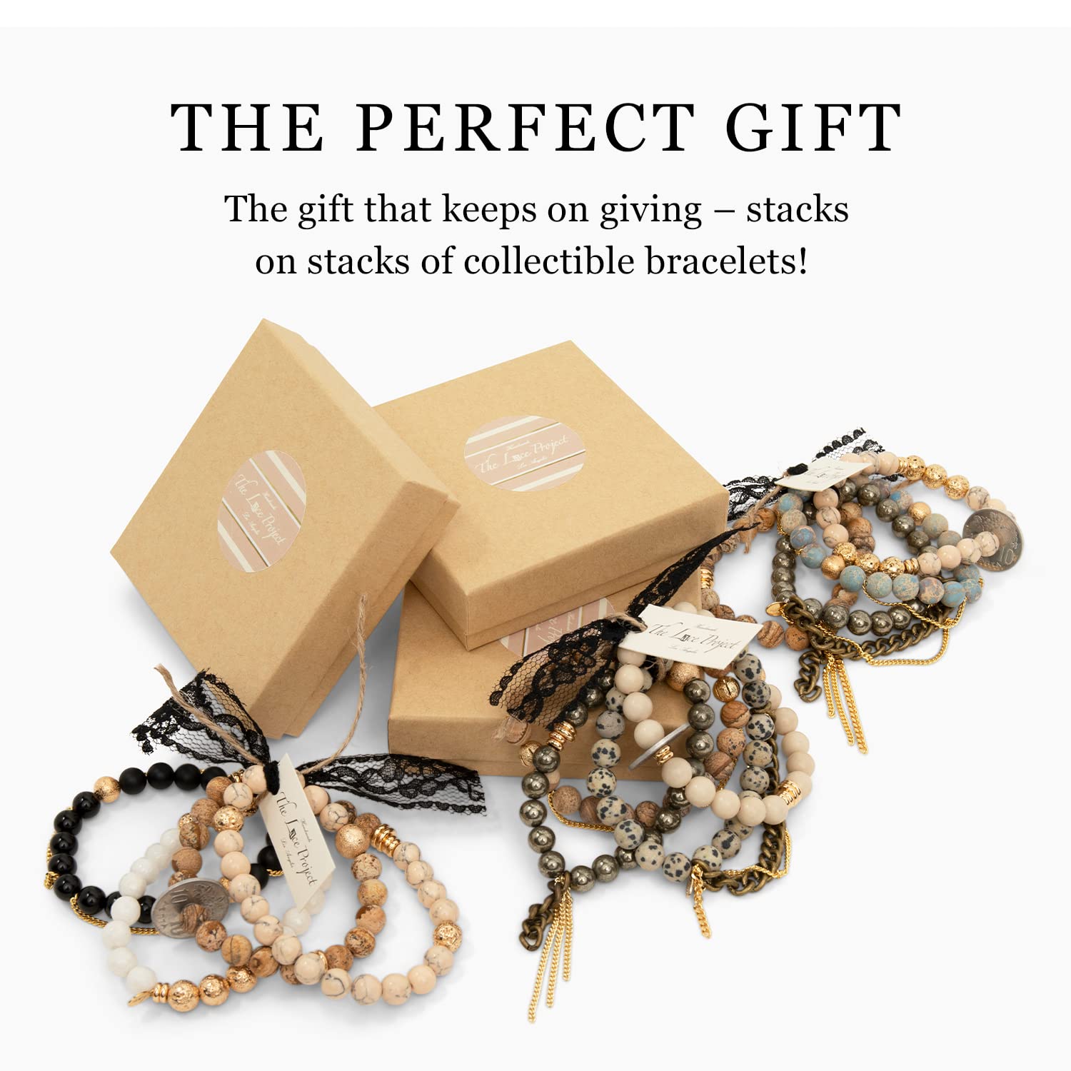 THE LACE PROJECT β Handmade Beaded Bracelets | Authentic Gemstones and Crystals With Healing Properties | Gold Filled Hardware | Gold Chain | Mix and Match Stack Bracelets | Wonderland