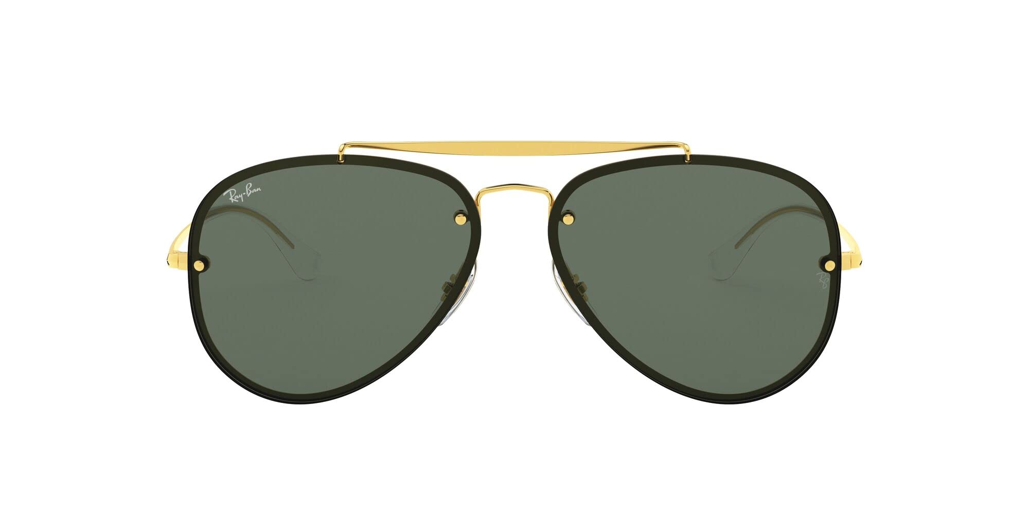 Ray-Ban RB3584N Blaze Aviator Sunglasses, Gold/Dark Green, 61 mm