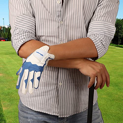 wosofe Golf Gloves Men Left Handed Golfer Single Synthetic PU Non-Slip Comfortable Close Fit (X-Large)