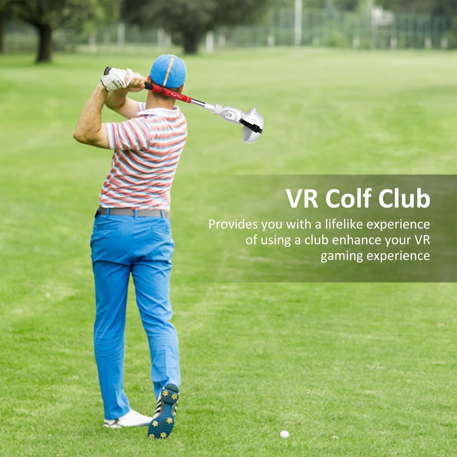 ZHNNT 2PCS VR Golf Club for Oculus Quest 2 Accessories,Golf Club Attachment with 2 Controller Covers, Oculus Quest 2 Golf Club Adapter Realistic Grip to Provide Realistic Gaming Experience
