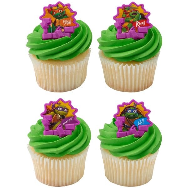 TMNT Teenage Mutant Ninja Turtle Power 24 count Cupcake Rings Toppers