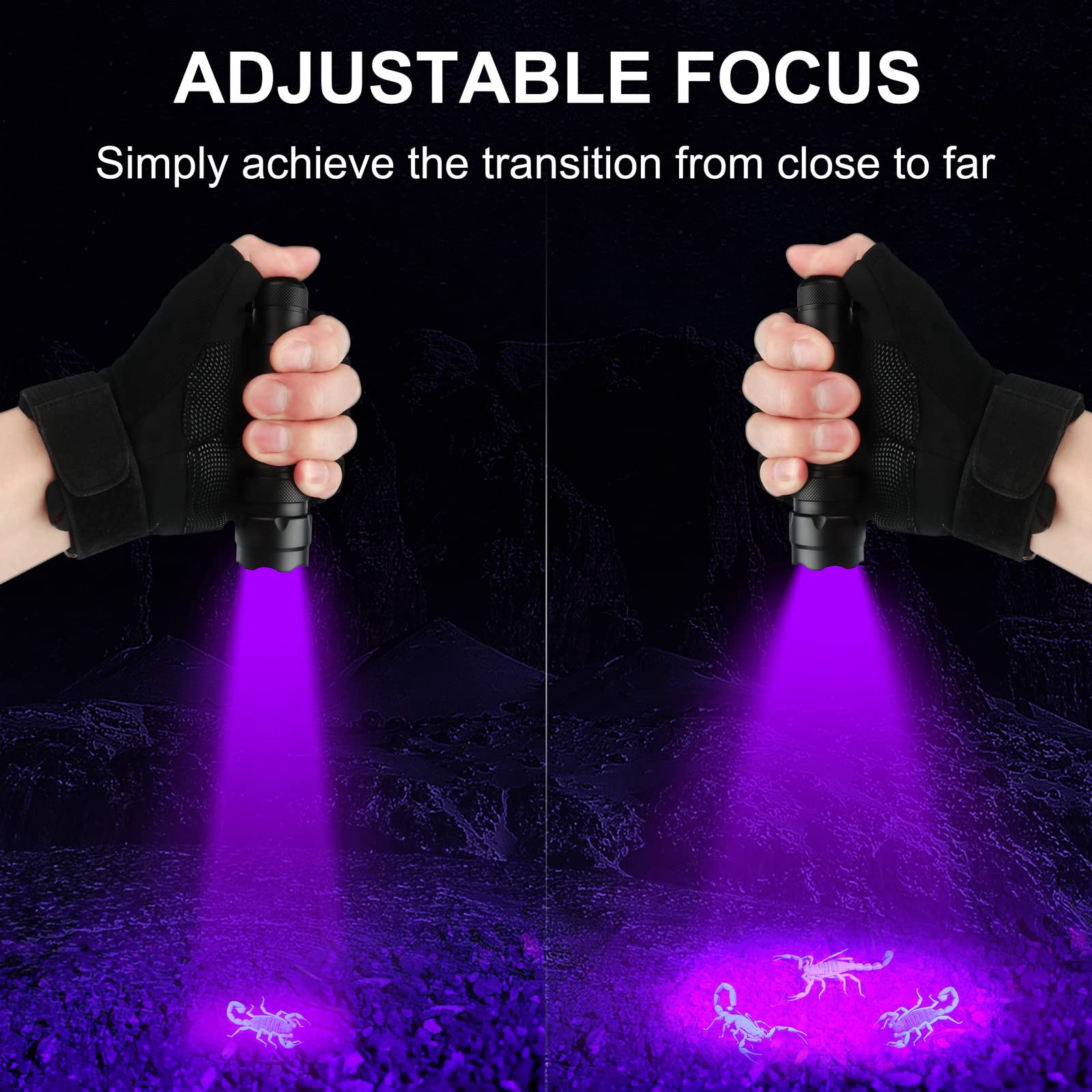 ULTRAFIRE UV Flashlight 395-405 nm Led Blacklight for Curing UV Glue, Leak Detector, Pet Urine Stain