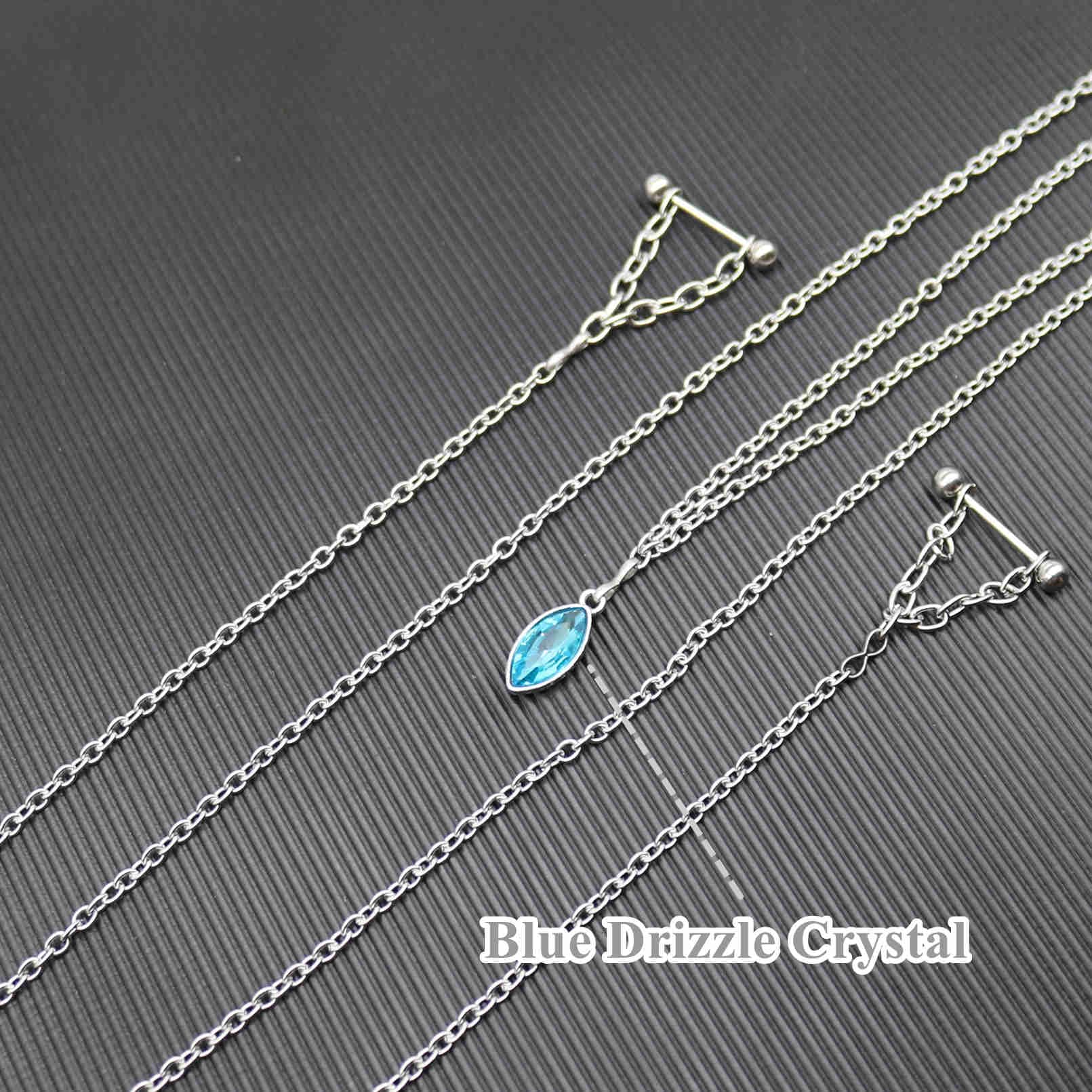 WOSEXYMEN Nipple Chains Pierced Necklace 14G Barbells Nipple Rings Drizzle Dangle Body Piercing Jewelry-Drizzle