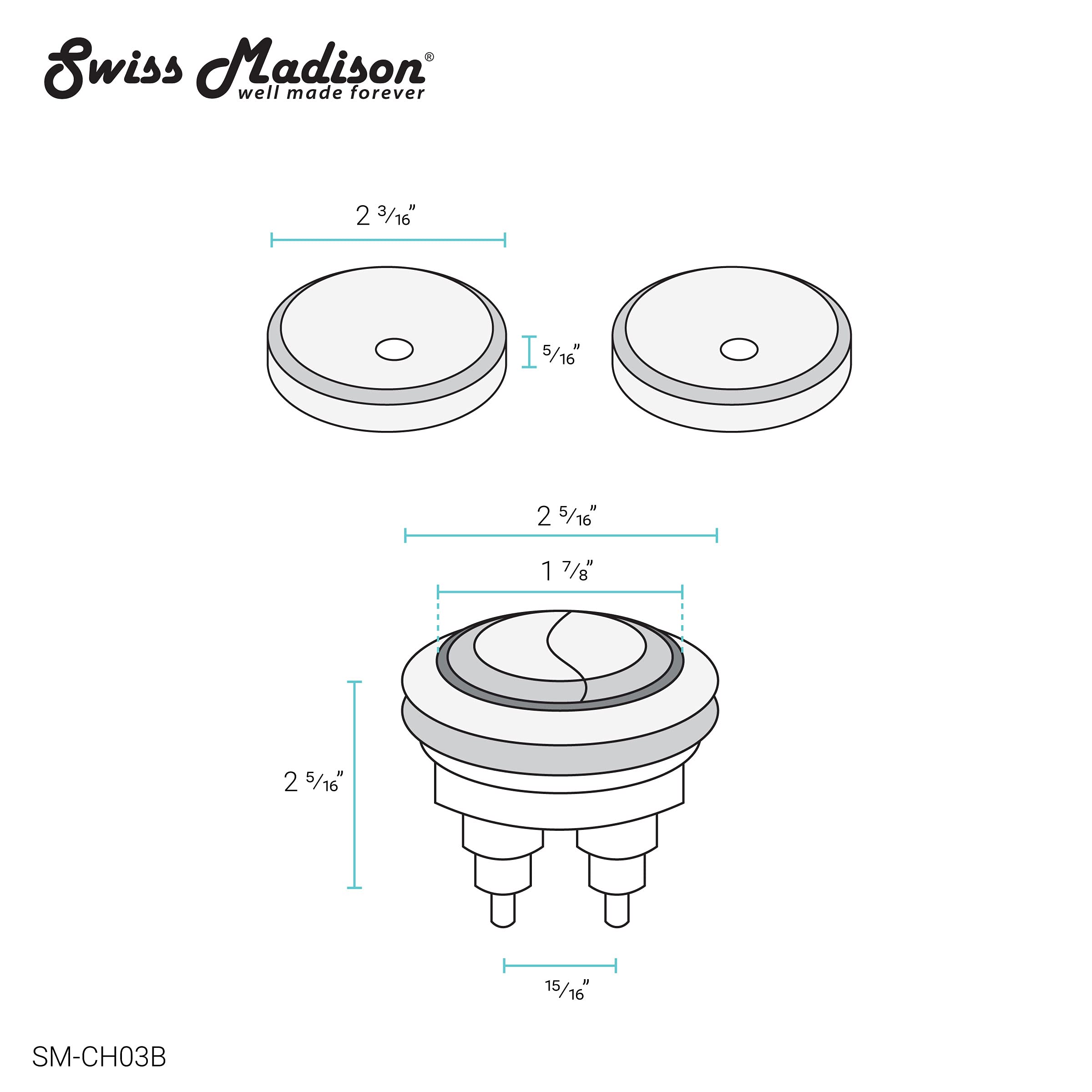 Swiss Madison Well Made Forever SM-CH03B, Toilet Hardware Black (SM-1T205, SM-1T256)