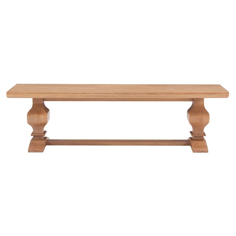 Powell Furniture Linon Larson Pine Wood Bench in Rustic Honey Brown