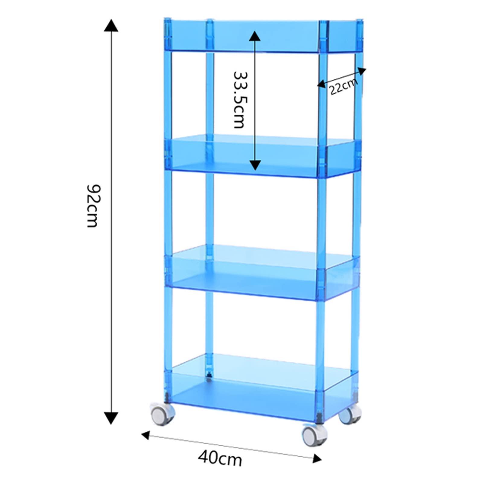 Rolling Storage Cart, Laundry Room Organization, Floor-Standing Storage Trolley, 4-Tier Mobile Shelving Unit, Quick Assembly,15.7" Dx8.7 Wx36.2 H,Purple