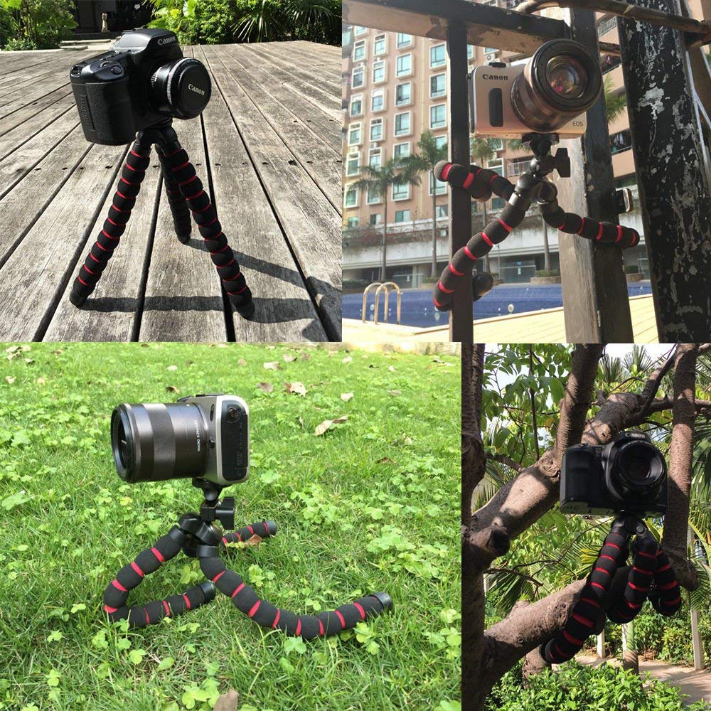 Runshuangyu Portable Octopus Flexible Tripod Stand, 1/4'' Screw Mounting, for Canon Nikon Sony Panasonic Pentax Olympus Camera Digital DV Gopro Action DSLR - Size M