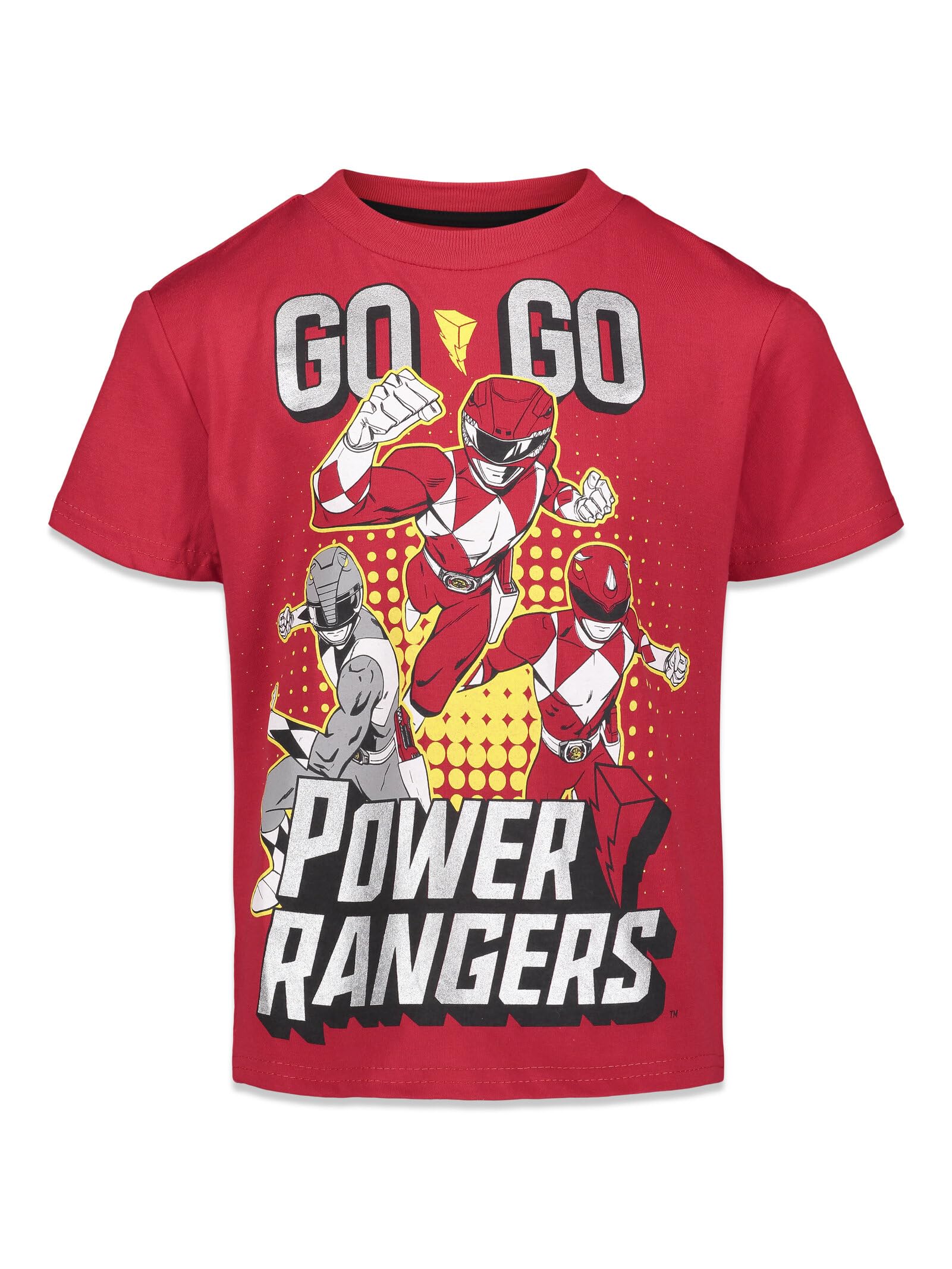 Power Rangers Toddler Boys 2 Pack Graphic Short Sleeve T-Shirt Red Grey 4T