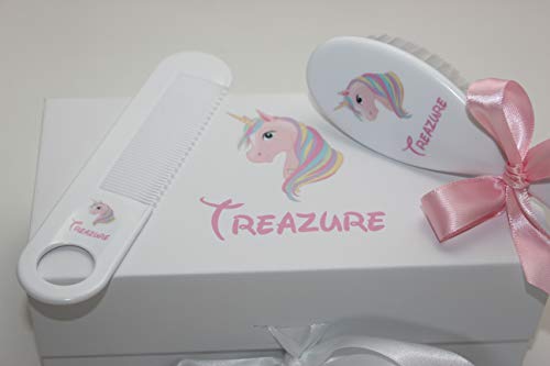 Personalized Baby Gift - Baby Brush and Comb Set, Suitable for Ages 0-3 Years, New Baby Gift - Unicorn, Unicorn Baby Gift