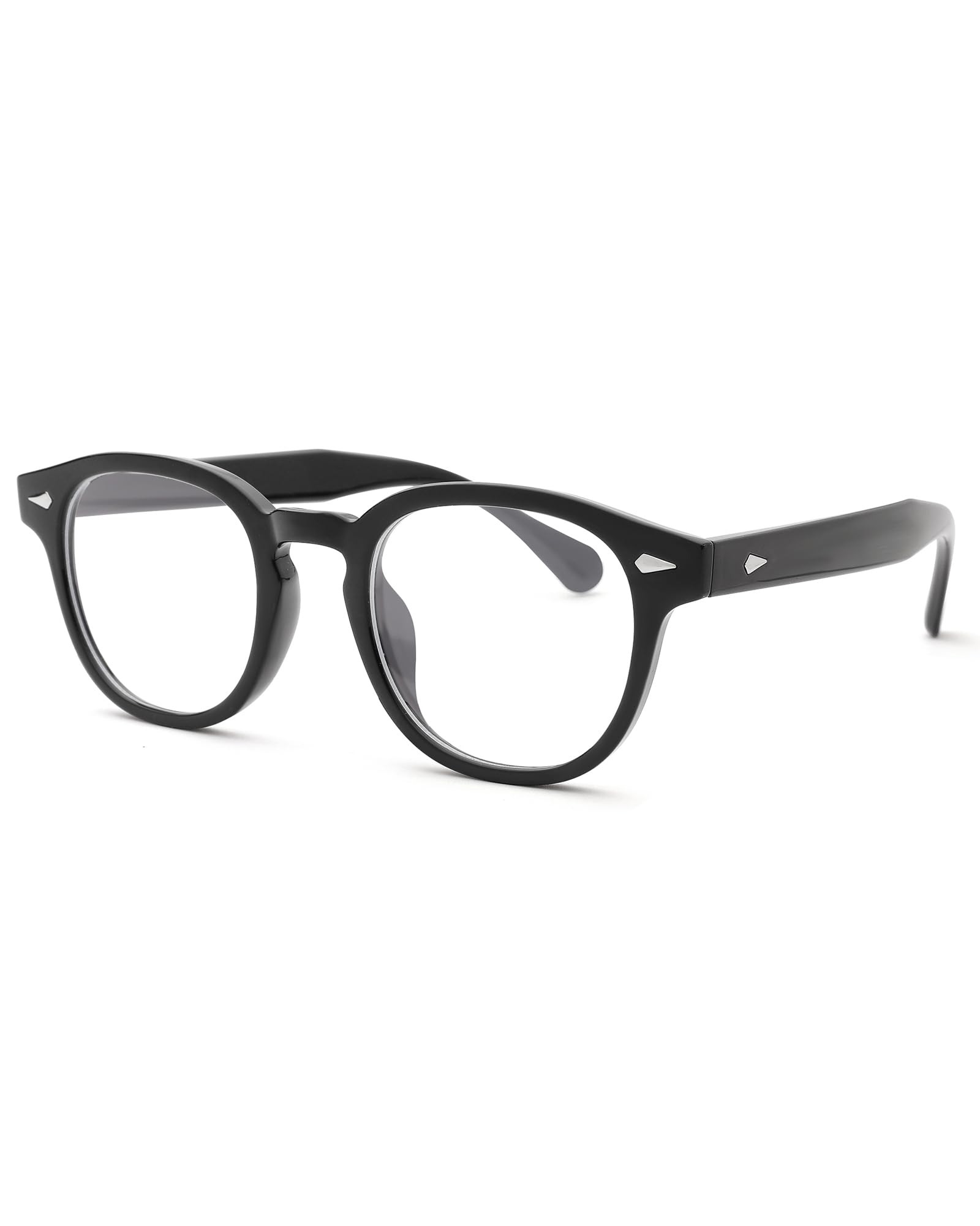 Pro Acme Retro Round Blue Light Glasses for Men Women Fashion UV400 Computer Anti-Blue Glasses Clear Lens 55MM (Translucent White)