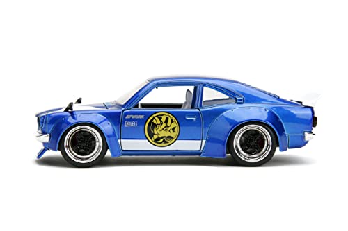 Power Ranges 1:24 1974 Mazda RX-3 Die-Cast Car & 2.75" Blue Ranger Figure, Toys for Kids and Adults