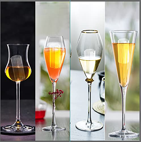 TINANA Crystal Clear Ice Cube Tray, 8 Cavity Ice Stick Cube Tray, Water Bottle Ice Cube Sticks Form for Whiskey, Cocktails, Bourbon, Bottled Beverage & Sport Drinks