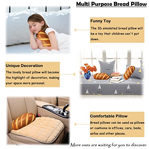 zhidiloveyou Bread Pillow Funny Stuffed Bread Shaped Pillow Toy Gift for Kids Adults, 15.7 in
