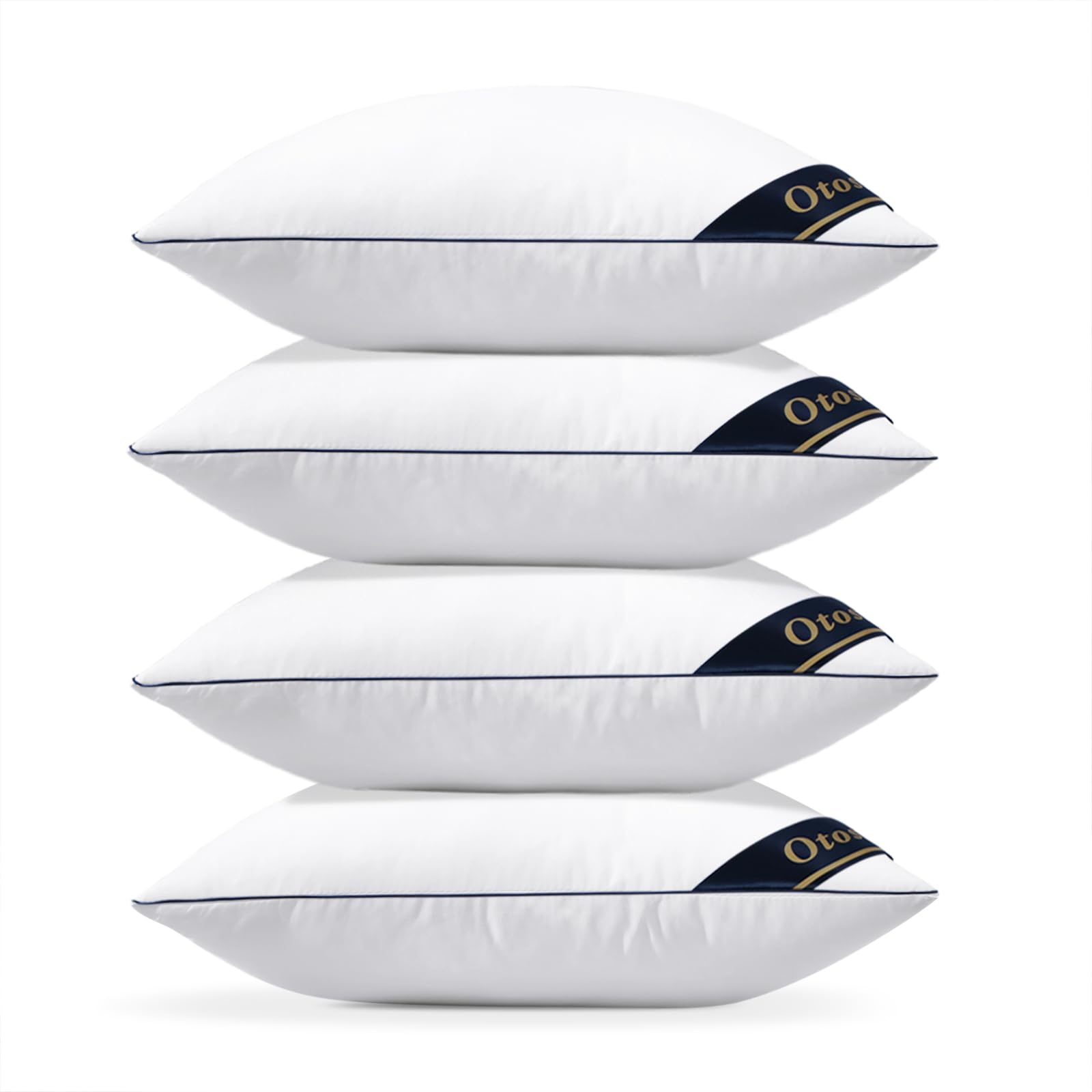 OTOSTAR Throw Pillow Inserts 20x20 Inch Pack of 4 Decorative Throw Pillows with Cotton Cover Soft Pillow Stuffer Square Pillow Inserts Lumbar Support Pillow Form for Sofa Indoor Bed Couch Decor