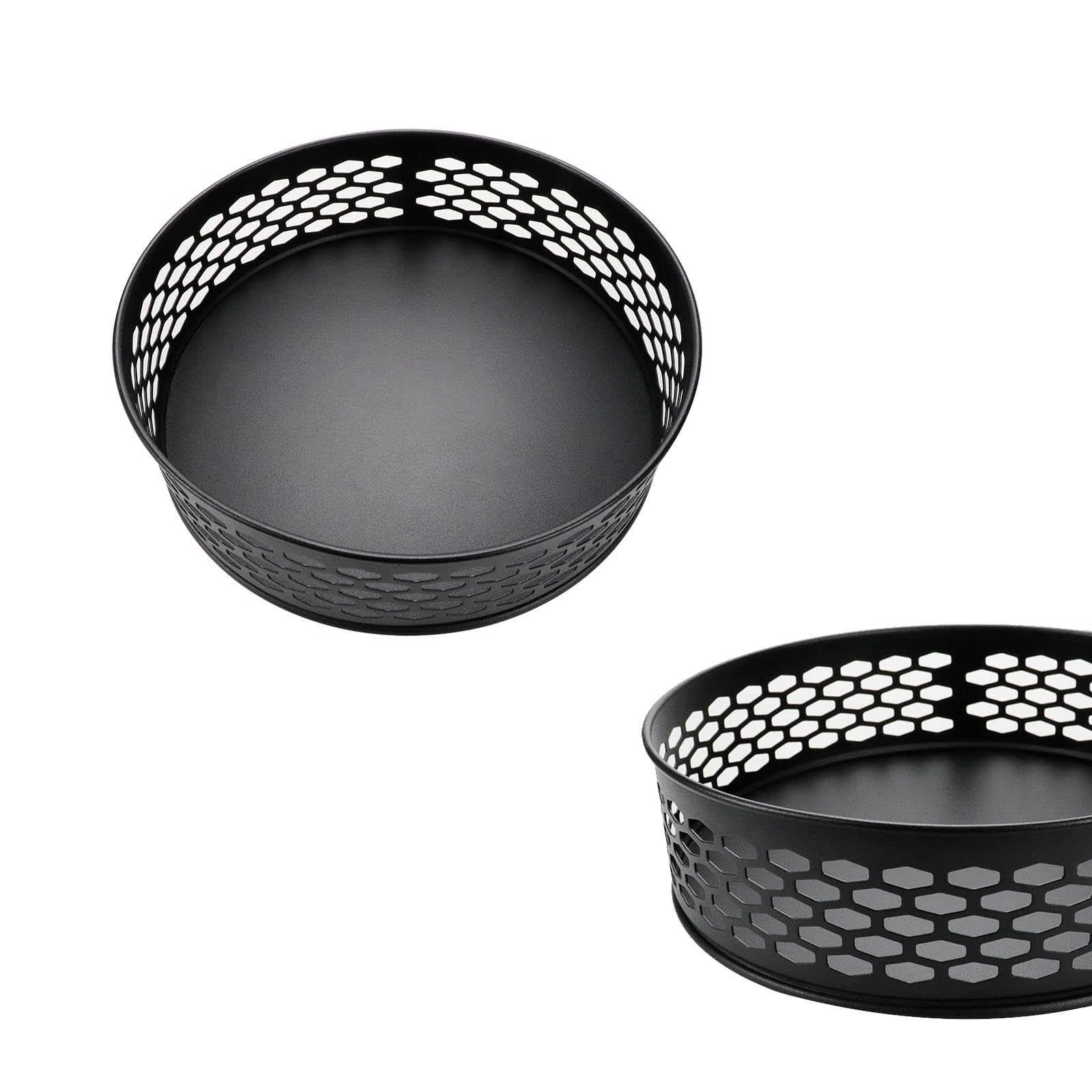 Semetall 9" Round Rotating Tray with Anti Slip Pads for Kitchen Counter,Bedroom,Living Room,Black