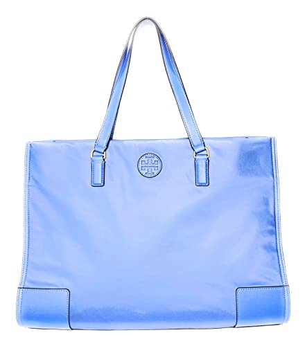 Tory Burch Ella Nylon Tote 88366 Oceanside 413, L17 x H12 x W6, Large