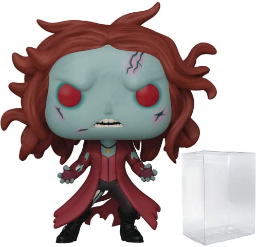 POP Marvel: What If? - Zombie Scarlet Witch Funko Pop! Vinyl Figure (Bundled with Compatible Pop Box Protector Case), Multicolored, 3.75 inches