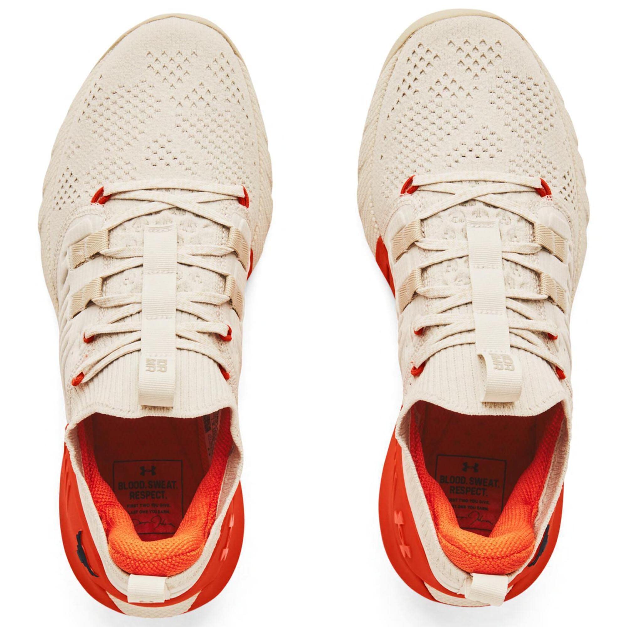 Under Armour Women's Project Rock 3 Training Shoe (White/Orange, us_Footwear_Size_System, Adult, Women, Numeric, Medium, Numeric_8)