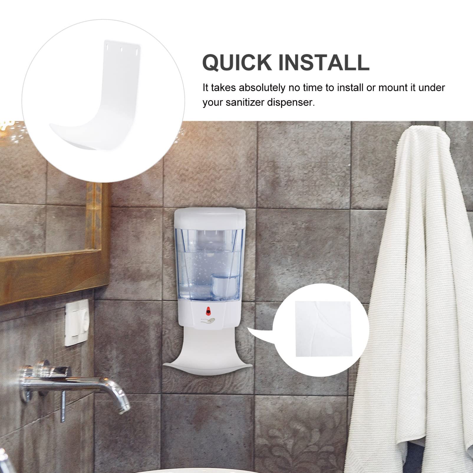 Yardwe Drip Tray for Automatic Hand Soap Dispenser Drip Tray Wall Mount Soap Dispenser Bracket Drip Catcher Prevent Dripping Spraying Easy to Clean