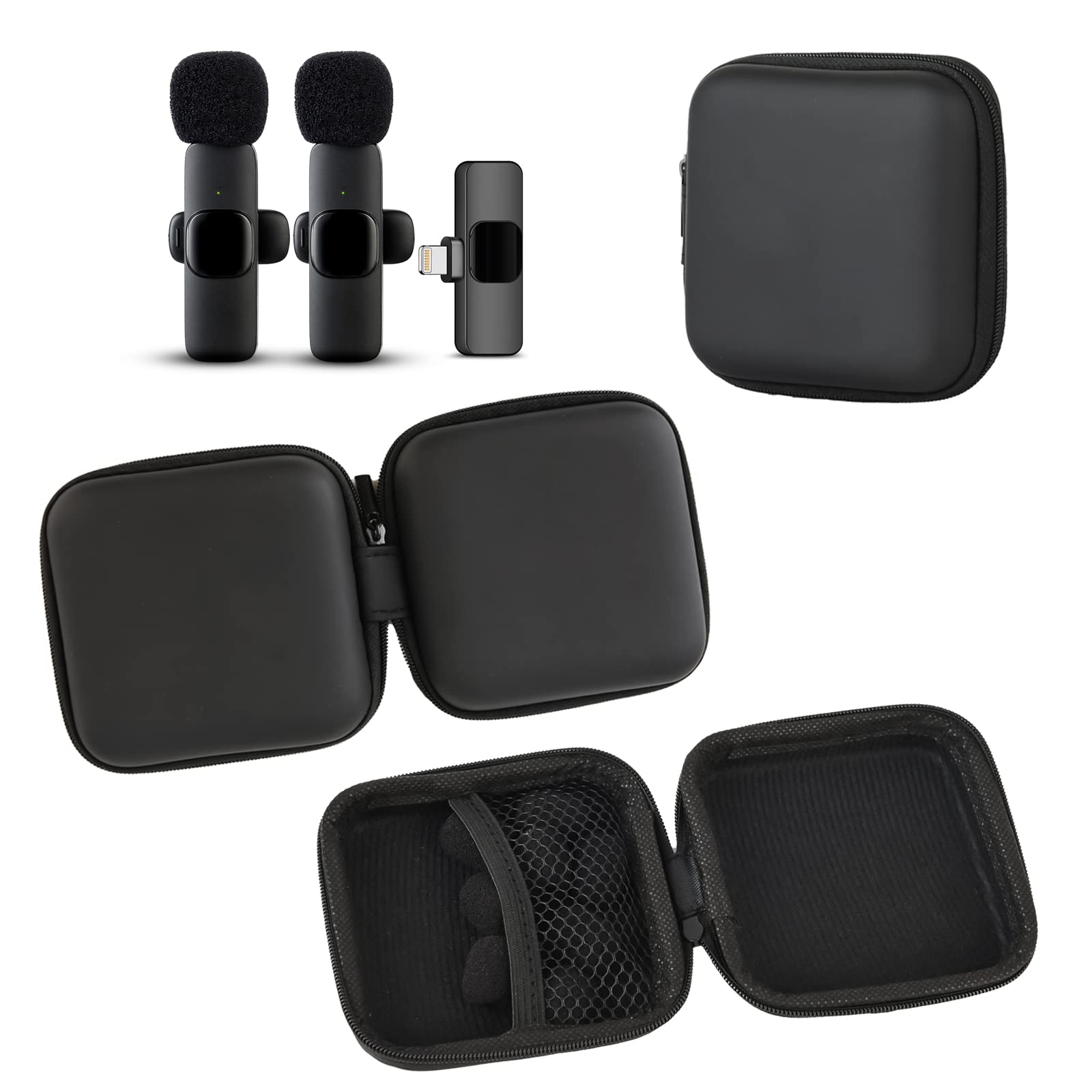 Valleycomfy Wireless Lavalier Lapel Microphone - Professional Video Recording Lav Mic, 2 Clip-on Wireless Microphones for YouTube Interview Vlog Livestream, Podcast & TikTok
