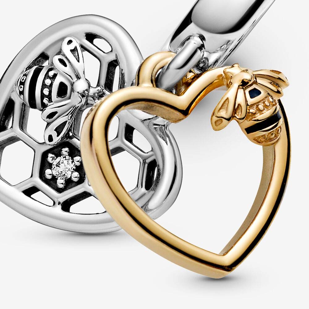 PANDORA Hearts & Bees, Black Enamel & Clear CZ