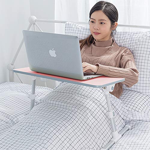 RiwiR Laptop Desk Pink Foldable Lap Desk Stand Portable Bed Sofa Adjustable Height with Tilt Angle Folding Table for Student Adults Hospital Home Work Writing Tray