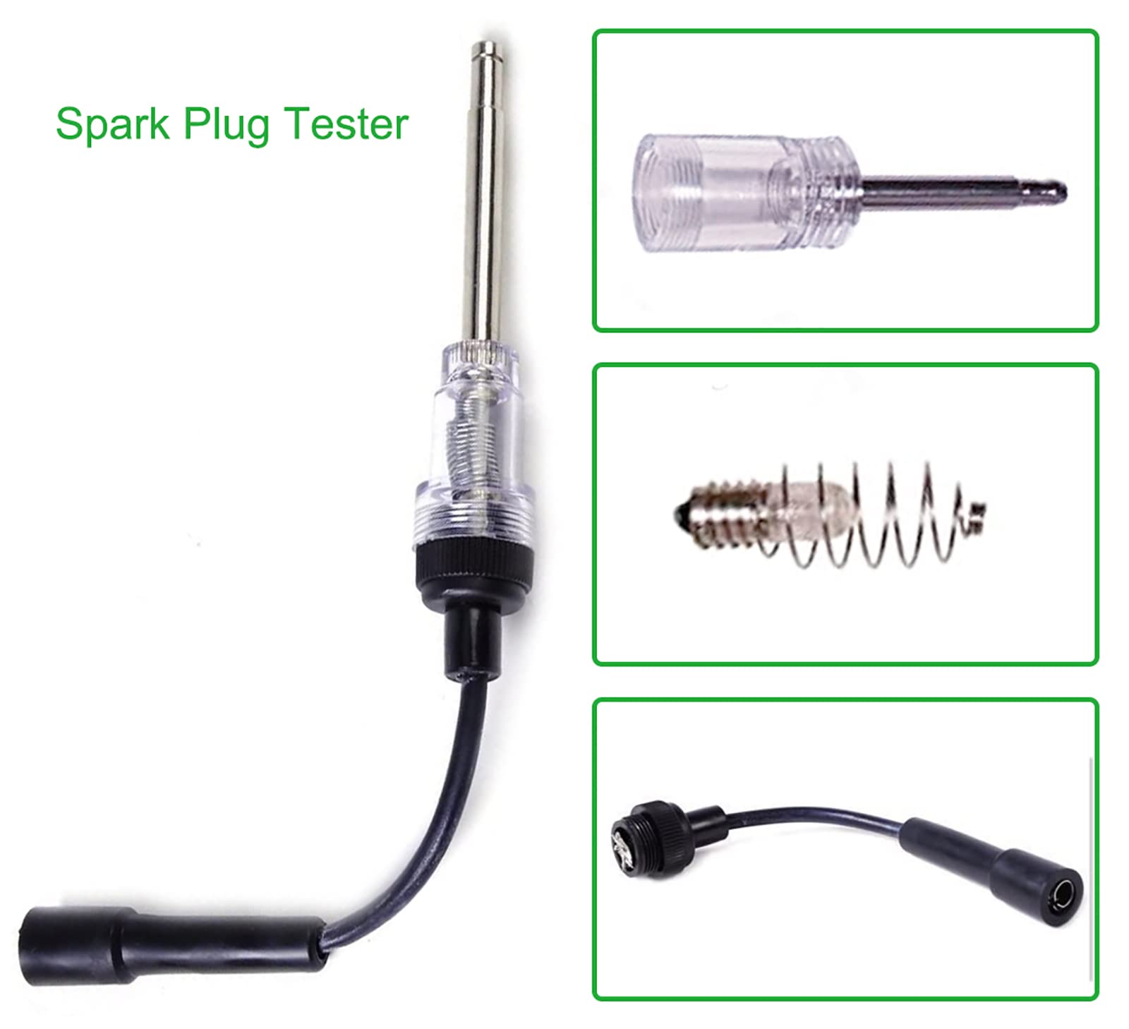 Petrol Engine Cylinder Compression Tester Kit and Spark Plug Tester Tool Fit for Automotive Car Lawnmower Truck Chainsaw Motorcycle Boat Petrol Gas Engine Diagnostic Compression Tester Kit (9 Pcs)
