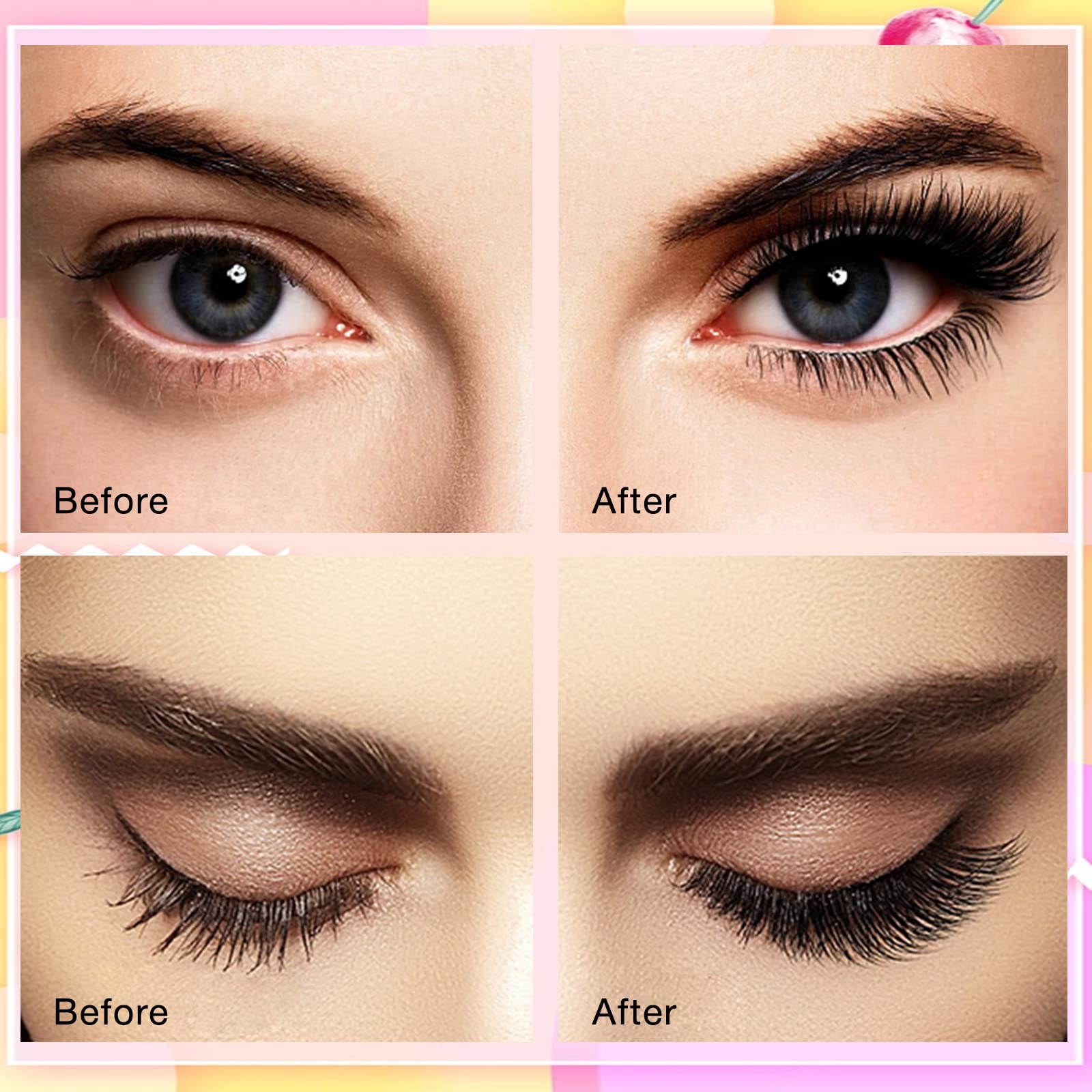 Self Adhesive Eyelashes(5 Pairs), Reusable, Natural Look, Five Styles False Eyelashes Kit