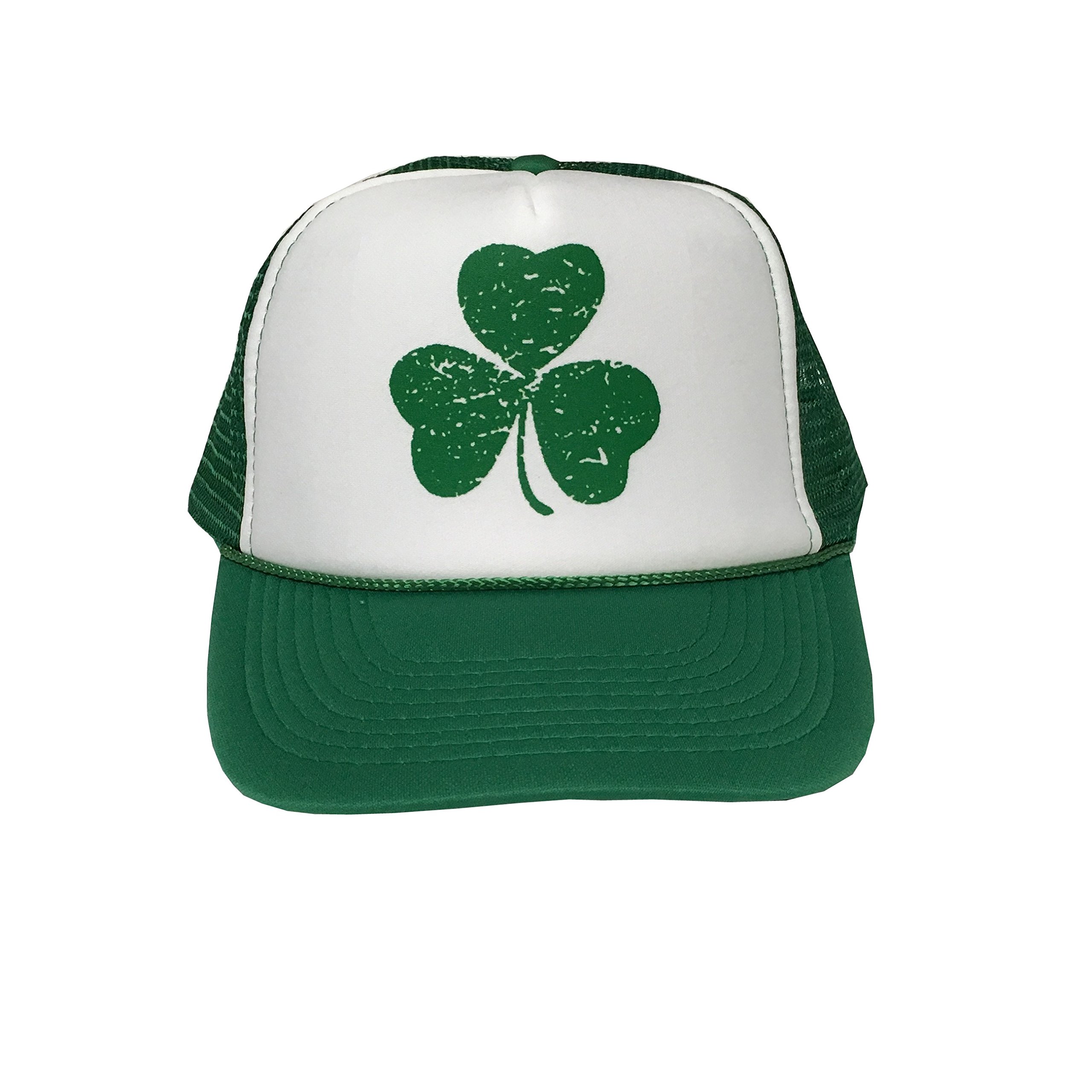 P&B Shamrock, Saint Patrick's Day Irish Day Adjustable Unisex Hat Cap (Green/White/Green)