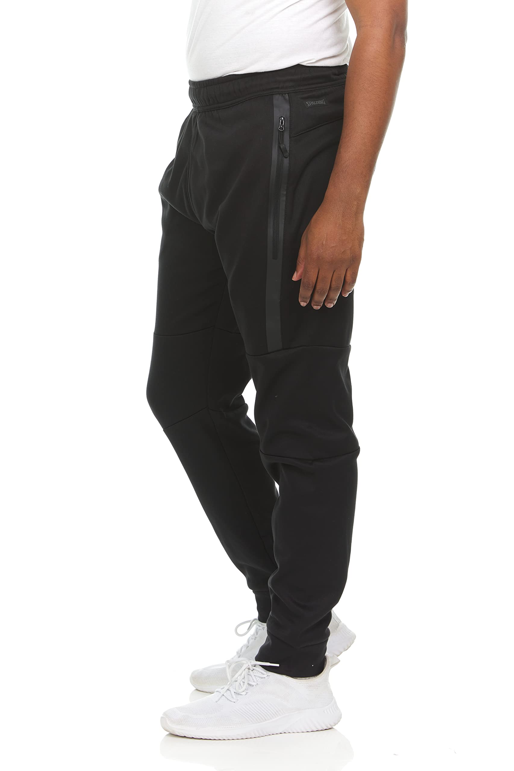 Spalding Mens Performance Fleece Jogger Pant, Black, XL