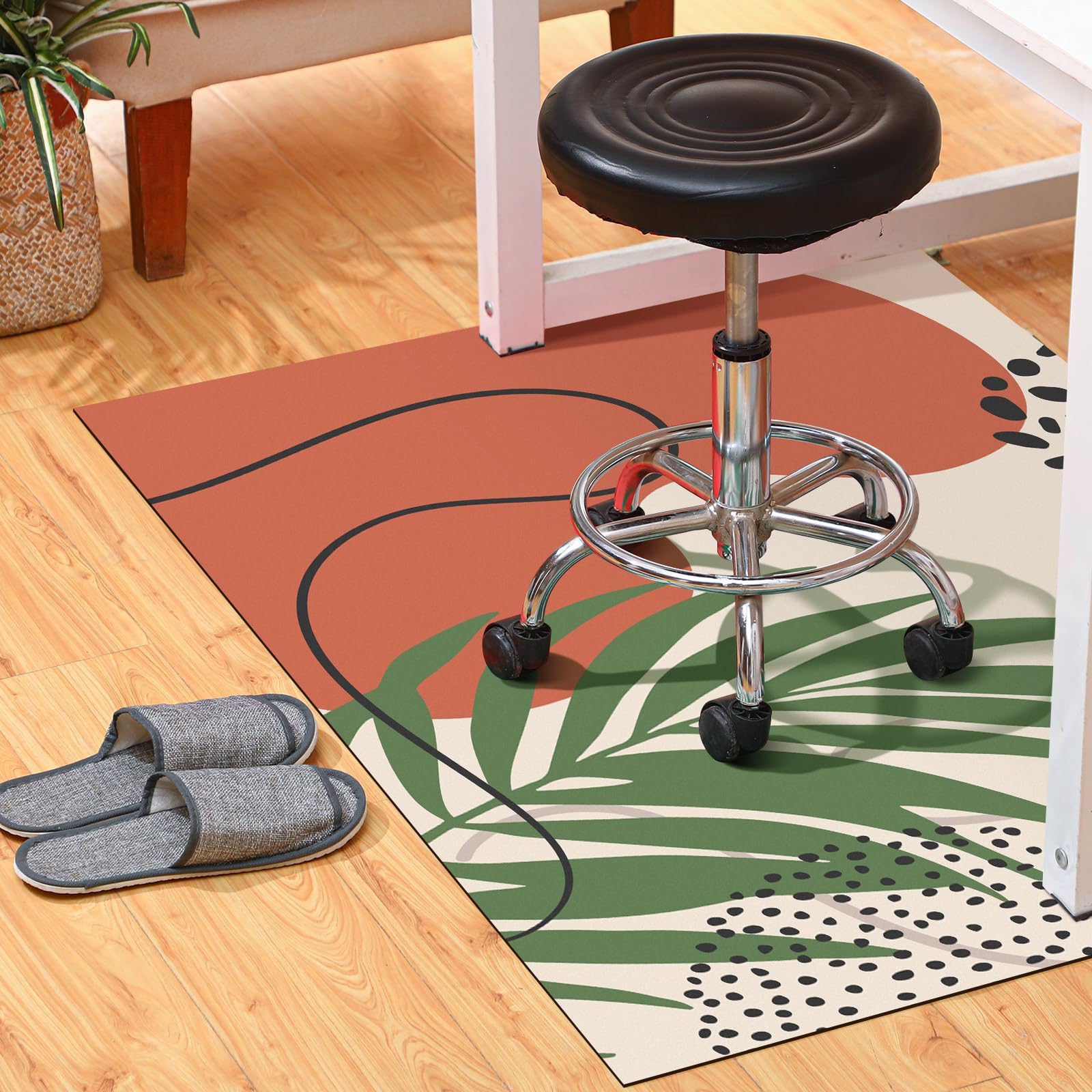 Shellwei Office Chair Mat for Hardwood Floor Abstract Desk Chair Mat 36 x 48 Inches Computer Floor Mat Under Desk Rug for Boho Office Home Desk Supplies