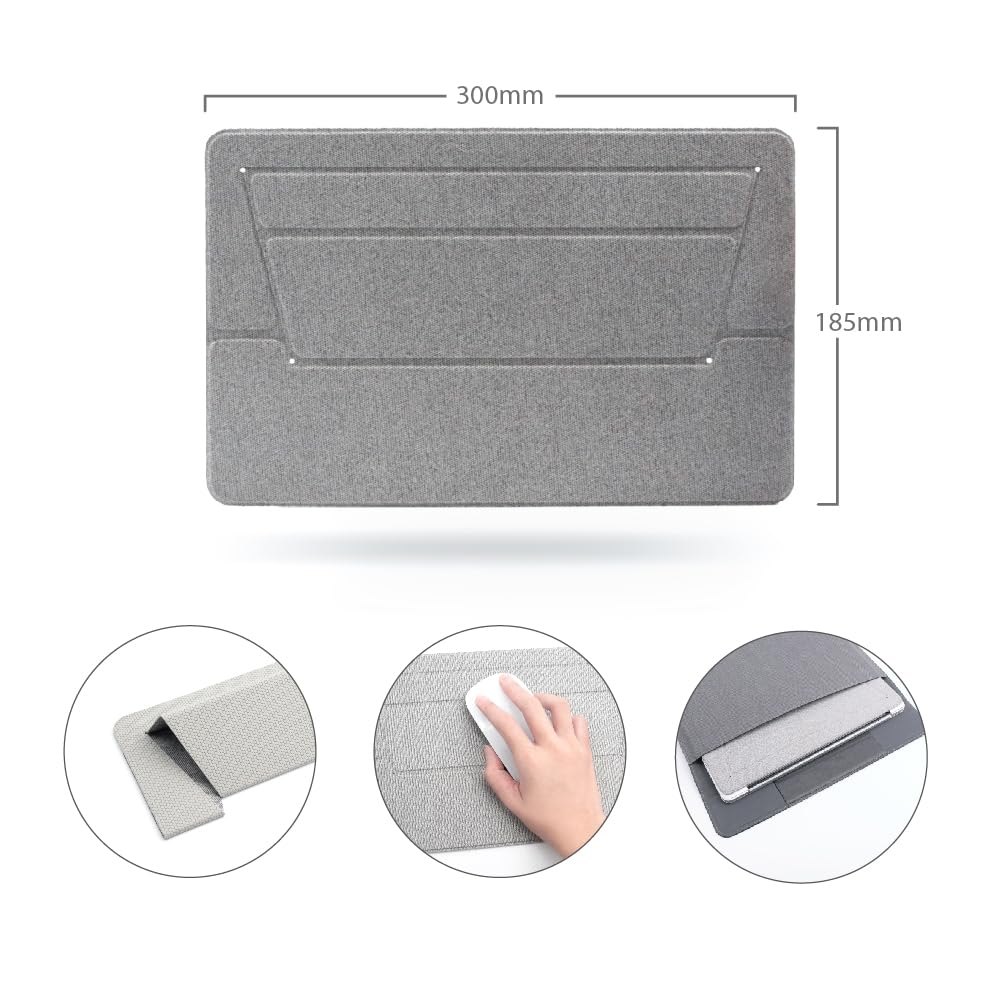 SenseAGE Flat Foldable Laptop Stand, Invisible Lightweight Laptop Stand, Anti-Slide and Portable Notebook Stand, Compatible with MacBook Air/MacBook Pro, Tablets and Laptops up to 15.4β, Denim Grey
