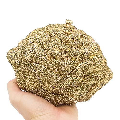 ZHUHW Crystal Flower Evening Bags Wedding Party Bridal Diamond Floral Handbag Clutch Purse
