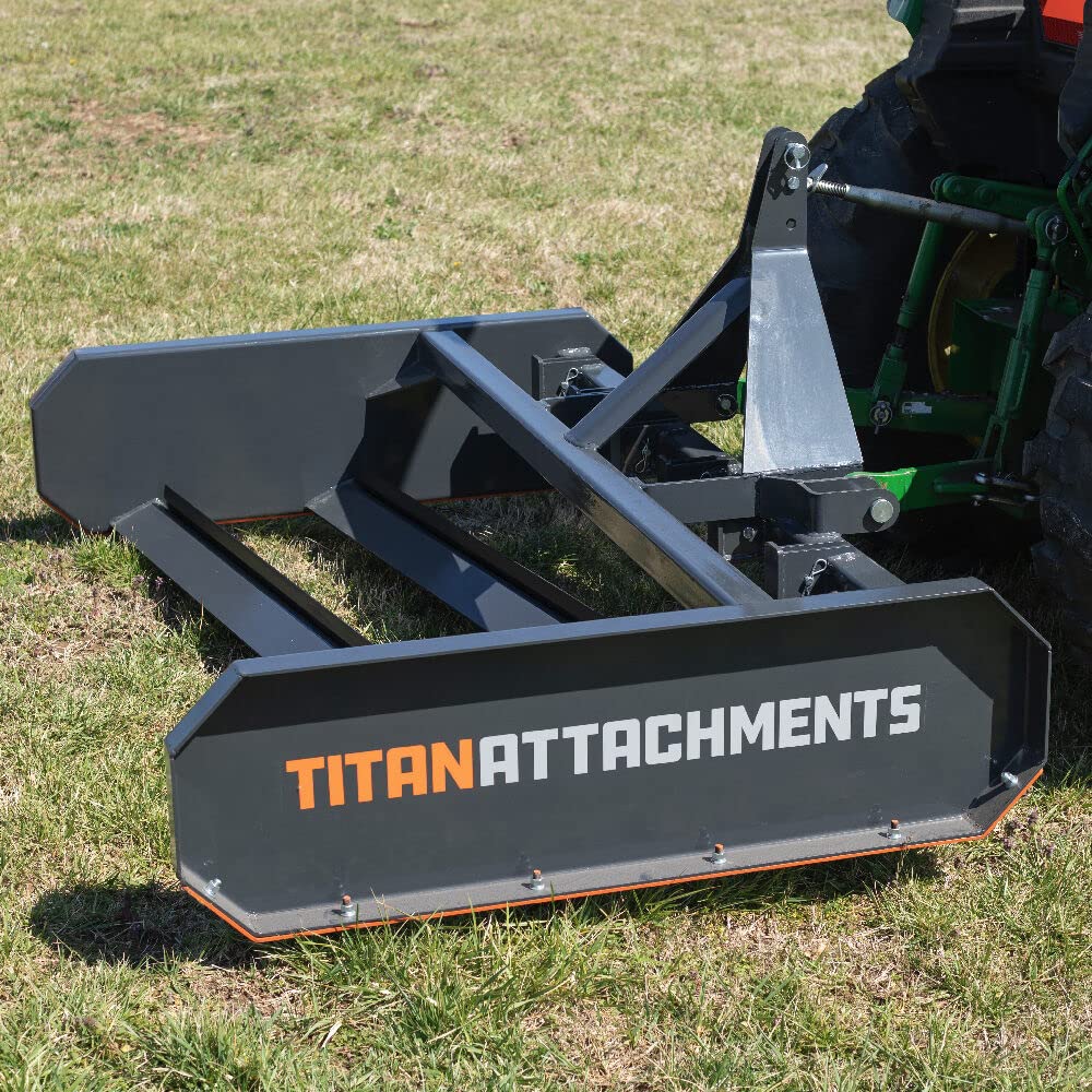 Titan Attachments 7 FT Land Leveler and Grader for 3 Point Tractor Fits Cat 1 and Cat 2