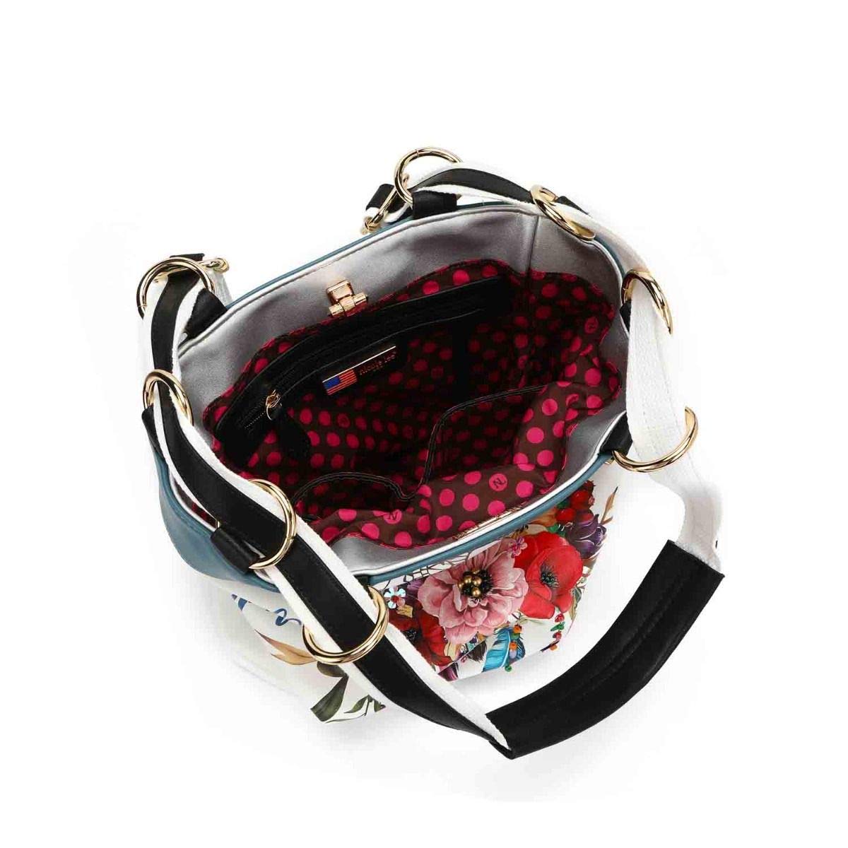 Nicole Lee BOHEMIAN WHITE PRINT STYLISH CONVERTIBLE BACKPACK