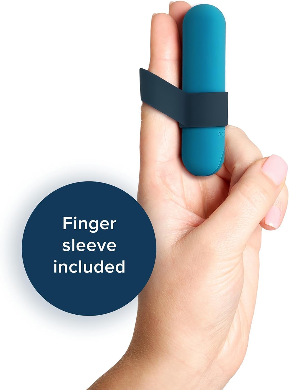 plusOne Bullet Vibrator for Women with Finger Sleeve - Mini Vibrator Made of Body-Safe Silicone, Fully Waterproof, USB Rechargeable - Personal Massager with 10 Vibration Settings Teal