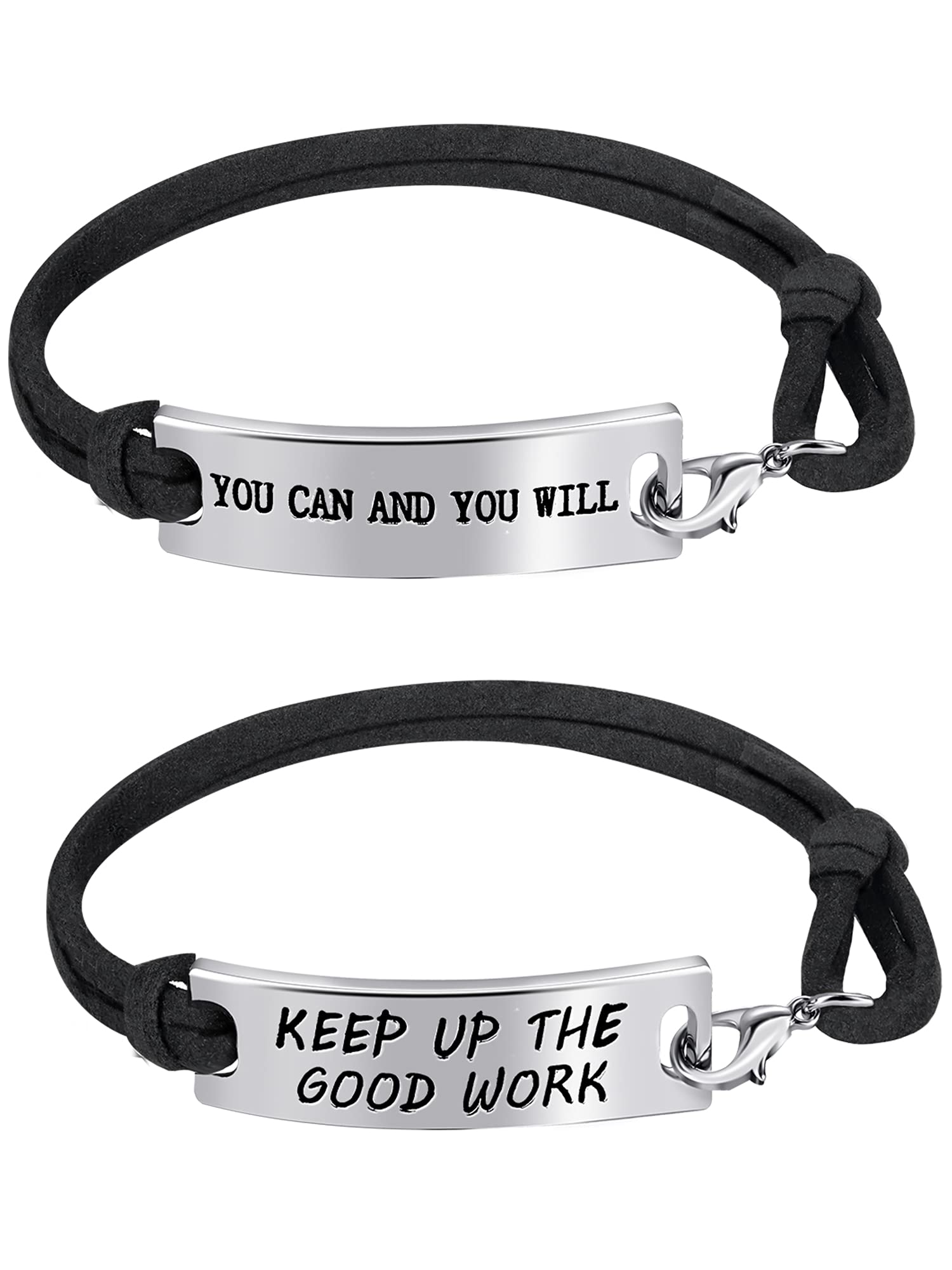 SATINIOR 20 Pieces Inspirational Message Leather Bracelets Motivational Quotes Adjustable Bangle Bracelets for Women (Encouraging Style)(SATINIOR-K-Inspirational Bangle-41)